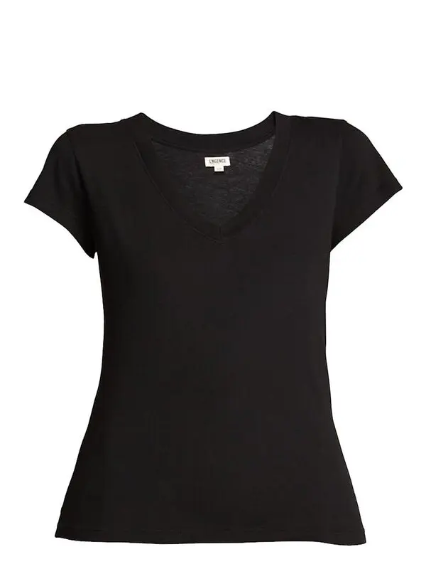 L'Agence Becca V-neck Tee - Black