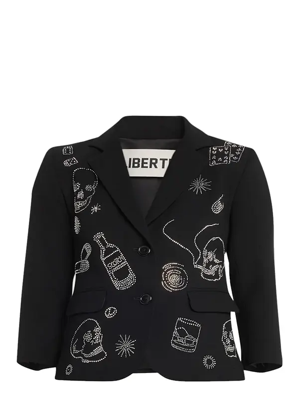 Libertine Party Skulls Gabardine Blazer - Black