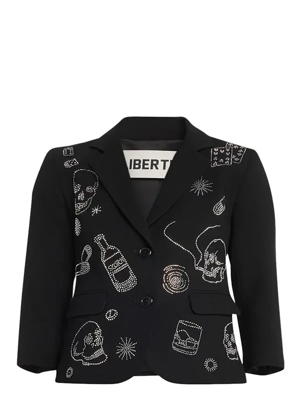 Libertine Party Skulls Gabardine Blazer - Black
