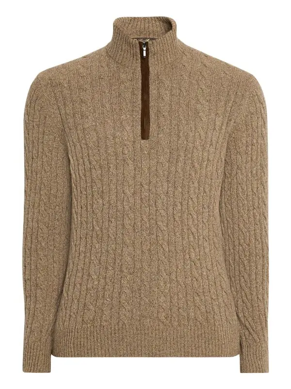 Loro Piana Cashmere Quarter-zip Sweater - Chia Beans