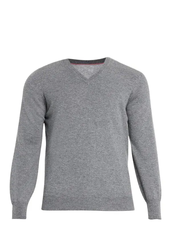 Brunello Cucinelli Cashmere V-neck Sweater - Dark Grey
