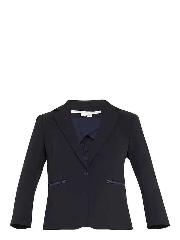 Veronica Beard Scuba Schoolboy Blazer Jacket - Navy