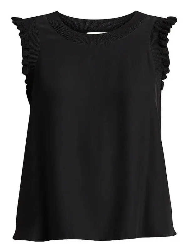 Cinq À Sept Lenore Sleeveless Silk Top - Black
