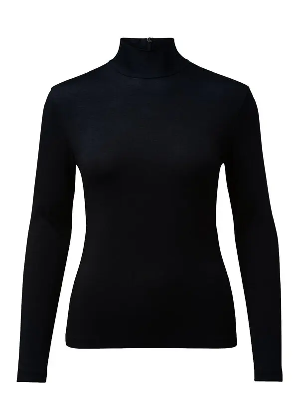 Akris Turtleneck Modal-stretch Top - Black