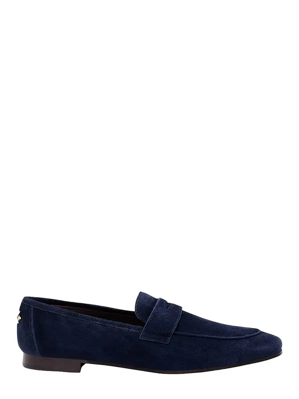 BOUGEOTTE Suede Penny Loafer - Navy