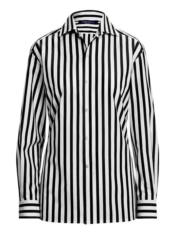 Ralph Lauren Capri Striped Cotton Blouse - White Multi