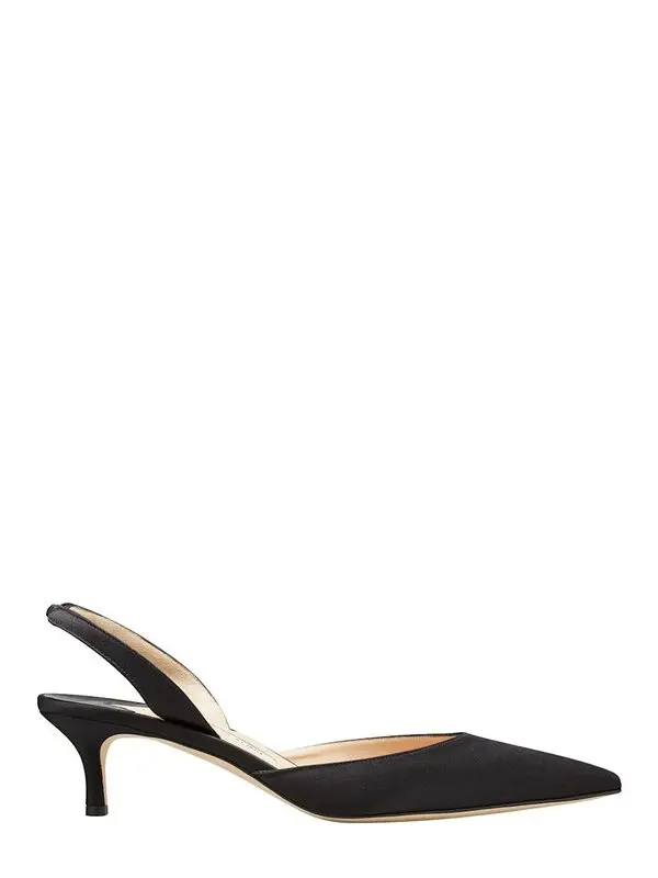Manolo Blahnik Carolyne Satin Slingback Pumps - Black
