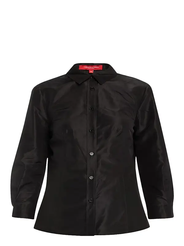 Carolina Herrera Taffeta Button-front Shirt - Black