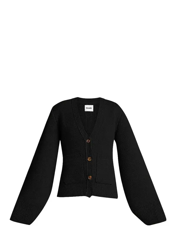 Khaite Cashmere Cropped Cardigan - Black
