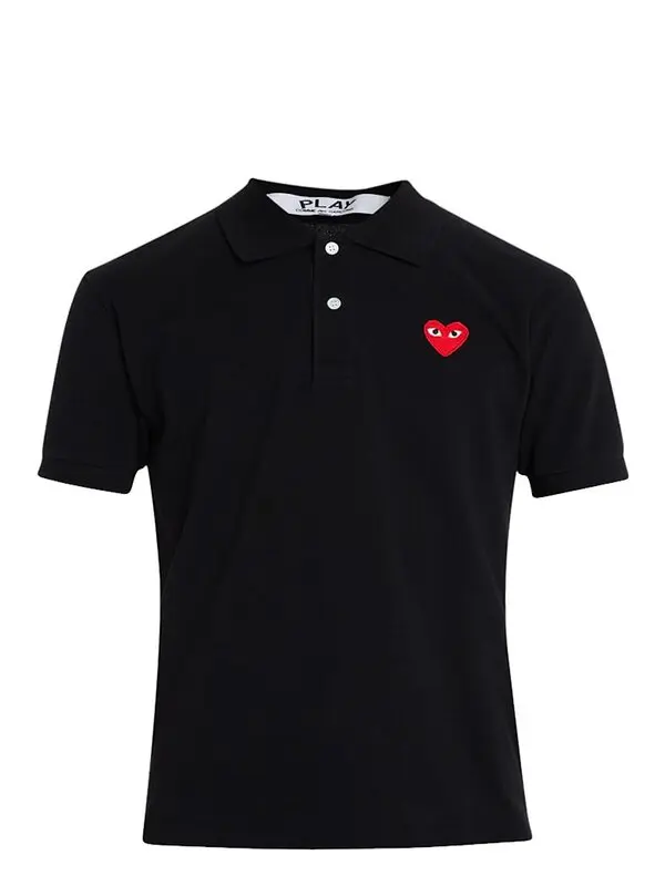 Comme Des Garçons Polo Shirt With Heart - Black