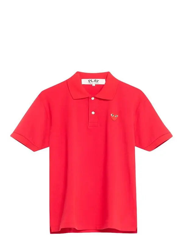 Comme Des Garçons Polo Shirt With Heart - Red