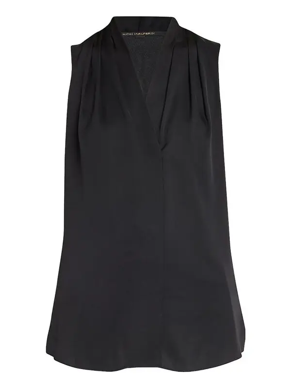 Kobi Halperin Mila Sleeveless Silk-stretch Top - Black