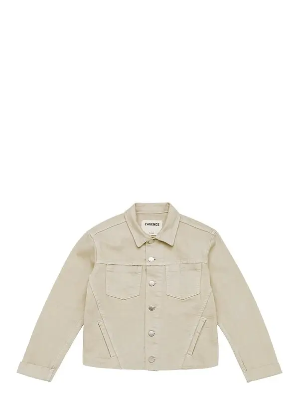 L'Agence Janelle Slim Cropped Jean Jacket - Biscuit