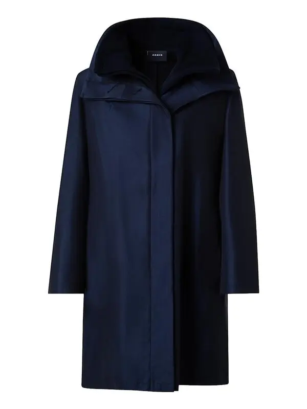 Akris Storm System Double-breasted Coat - Navy