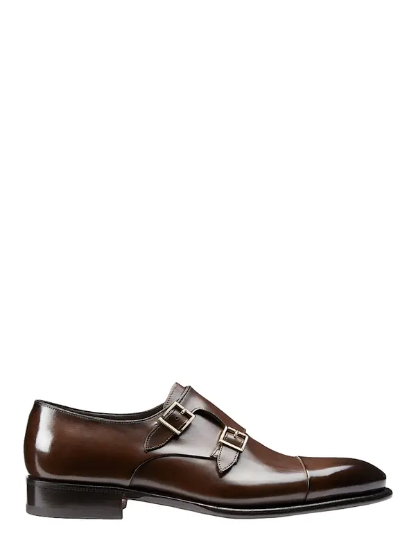 Santoni Ira Double-monk Leather Loafers - Brown
