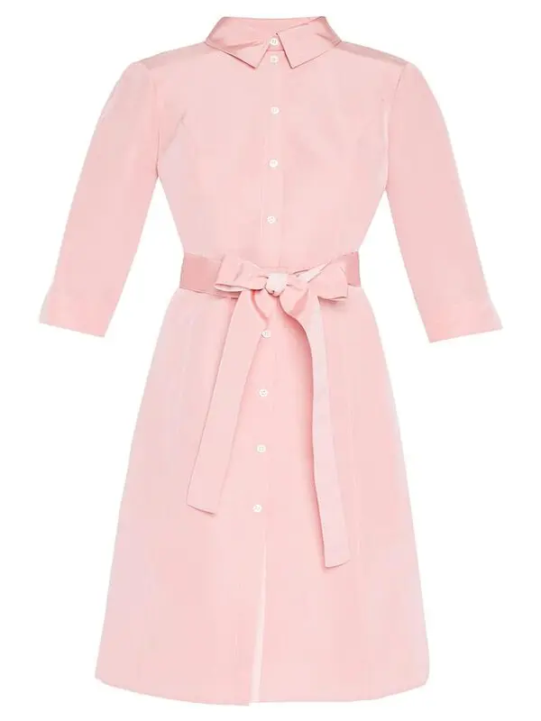 Carolina Herrera Faille 3/4-sleeve Shirtdress - Pink