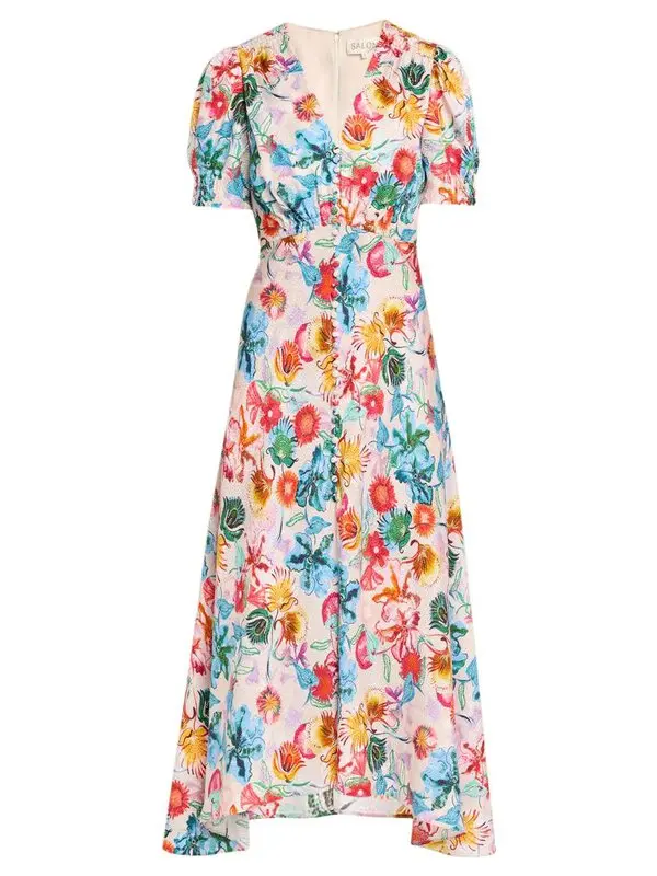 Saloni Lea Printed Maxi Dress - Multi