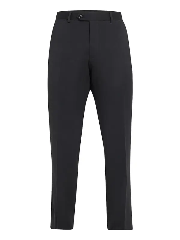 Giorgio Armani Basic Wool Flat-front Trousers - Black