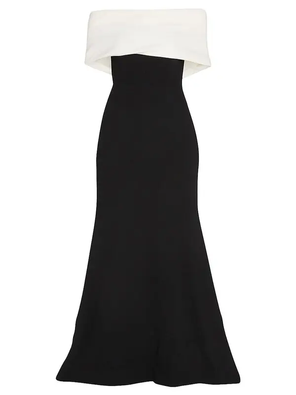 Lela Rose Off-the-shoulder Gown - Black/white