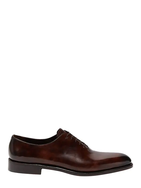 FERRAGAMO Angiolo Tramezza Whole-cut Leather Lace-up Shoes - Africa
