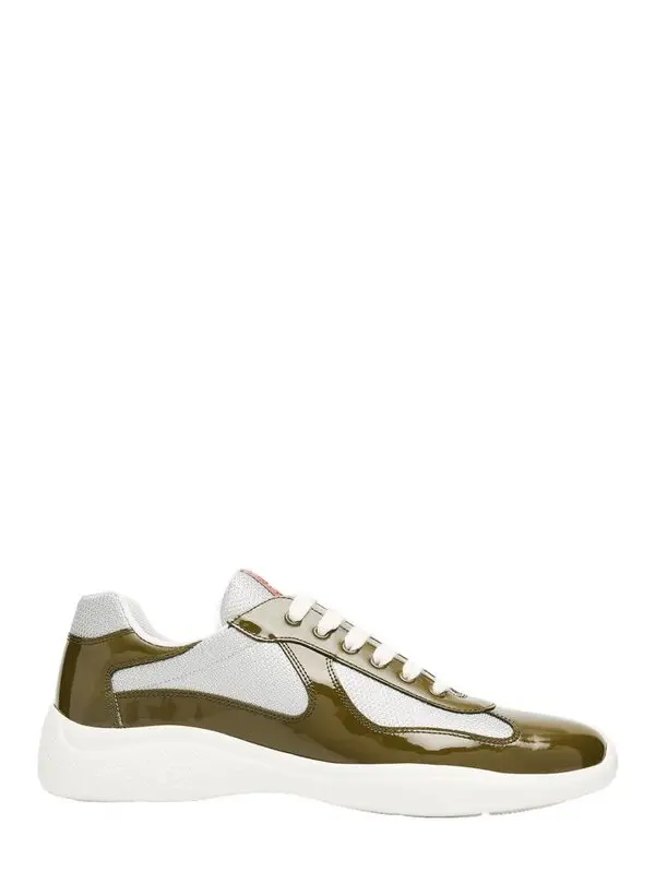 Prada America's Cup Patent Leather Sneakers - Brown
