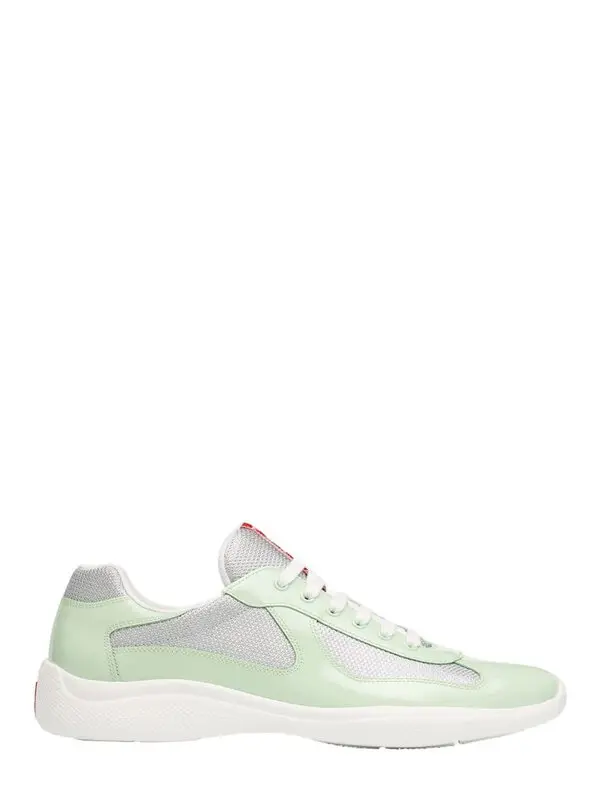 Prada America's Cup Patent Leather Sneakers - Dew Green Silver