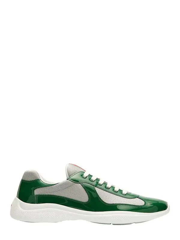 Prada America's Cup Patent Leather Sneakers - Green Silver