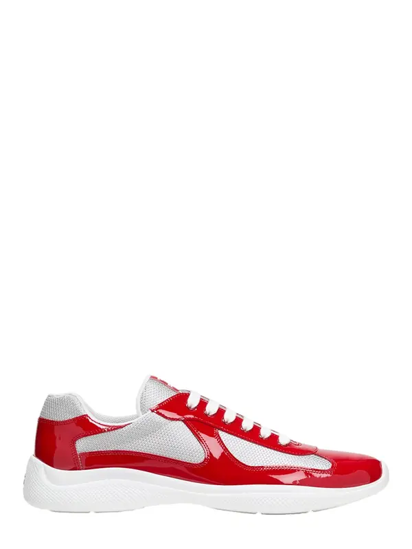 Prada America's Cup Patent Leather Sneakers - Red Silver