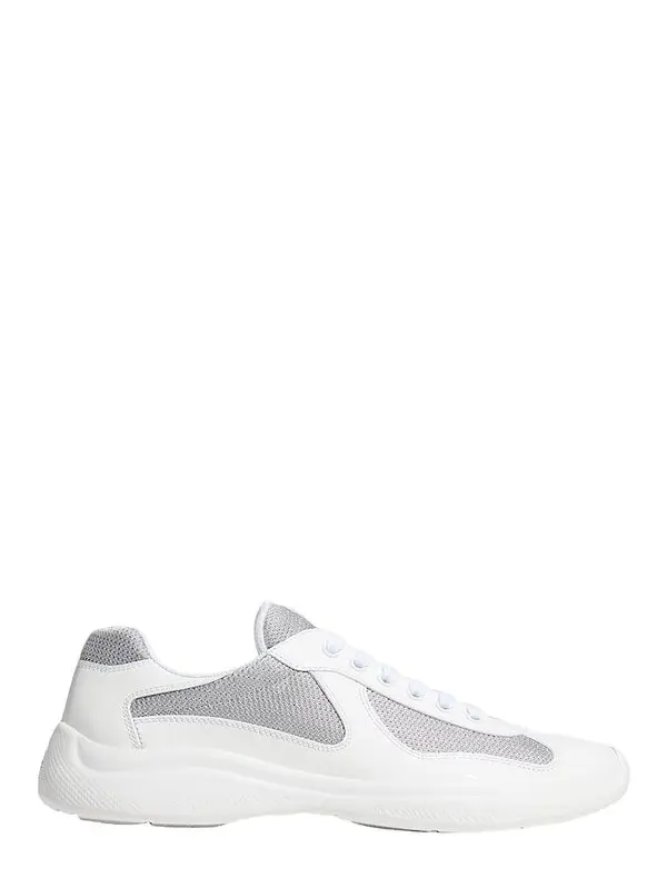 Prada America's Cup Patent Leather Sneakers - White Silver