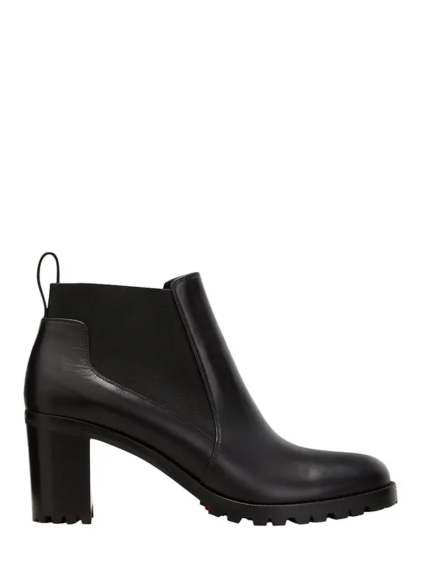 CHRISTIAN LOUBOUTIN Marchacroche Leather Booties - Black