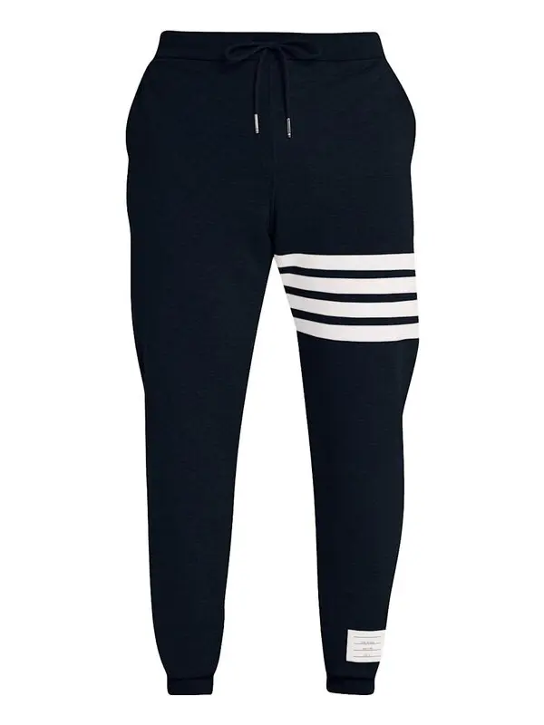 Thom Browne Drawstring Sweatpants With Stripe Detail - Navy