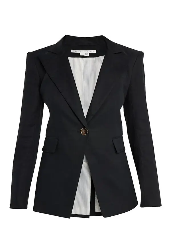 Veronica Beard Lamb Leather Moto Dickey - Black