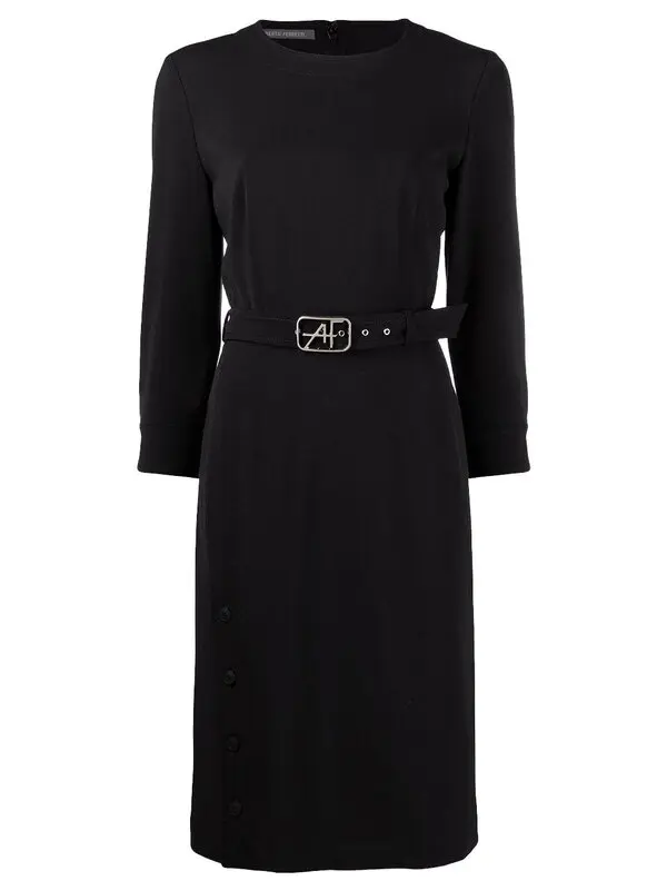 Alberta Ferretti Belted Knee-length Dress - Black