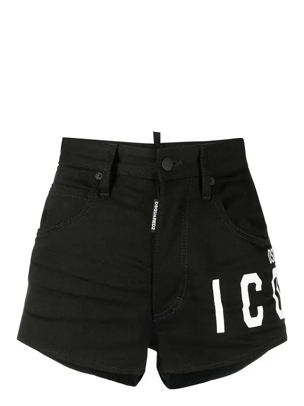 Dsquared2 Logo-print Denim Shorts - Black