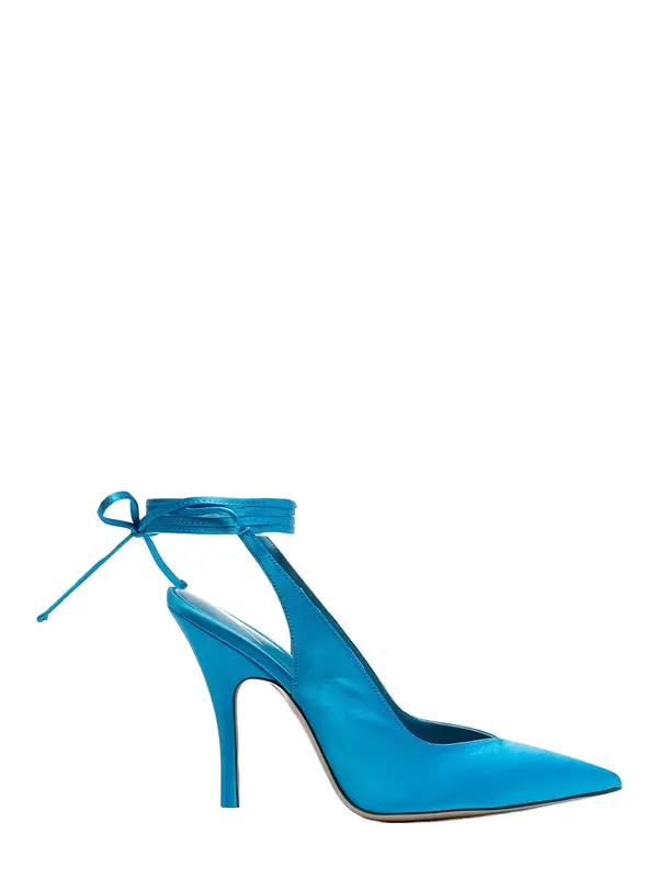 Attico Ankle-tied Leather Pumps - Blue
