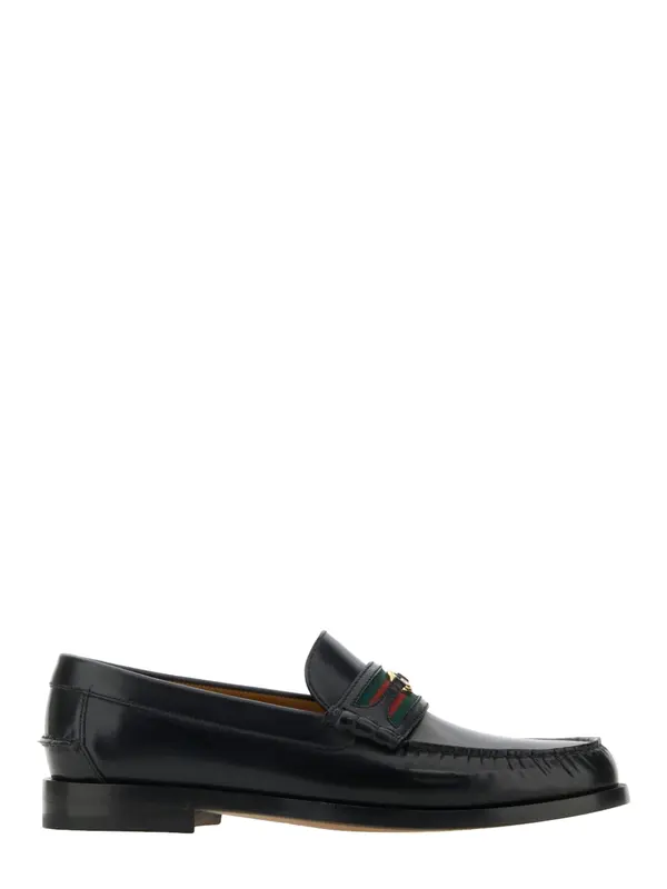 Gucci Logo-plaque Detail Loafers - Black