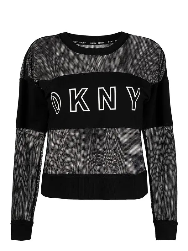 Dkny Sheer Panel T-shirt - Black
