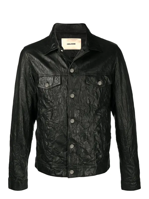 Zadig&Voltaire Base Crinkle Leather Jacket - Black