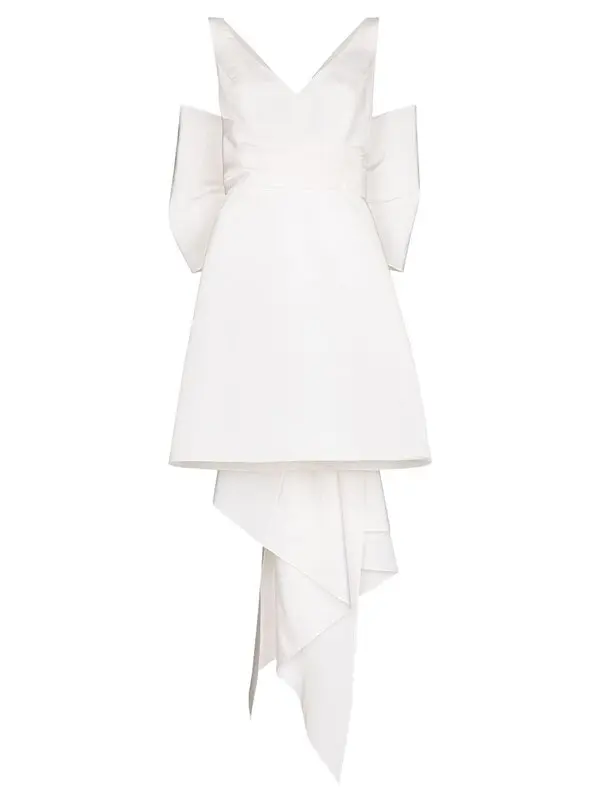 Carolina Herrera Oversized-bow Silk Mini Dress - White