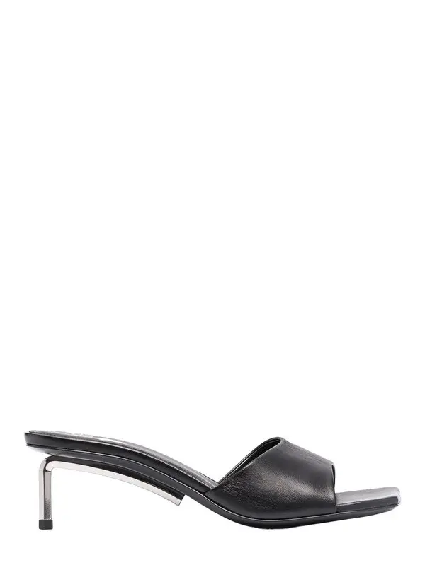 Off-White Square-toe Mid Heel Sandals - Black