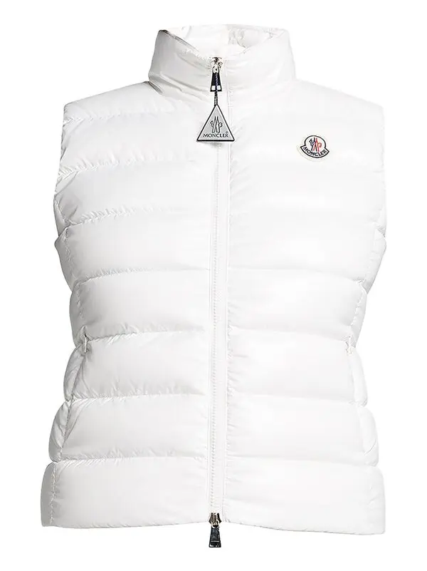 Moncler Ghany Quilted Puffer Vest - White
