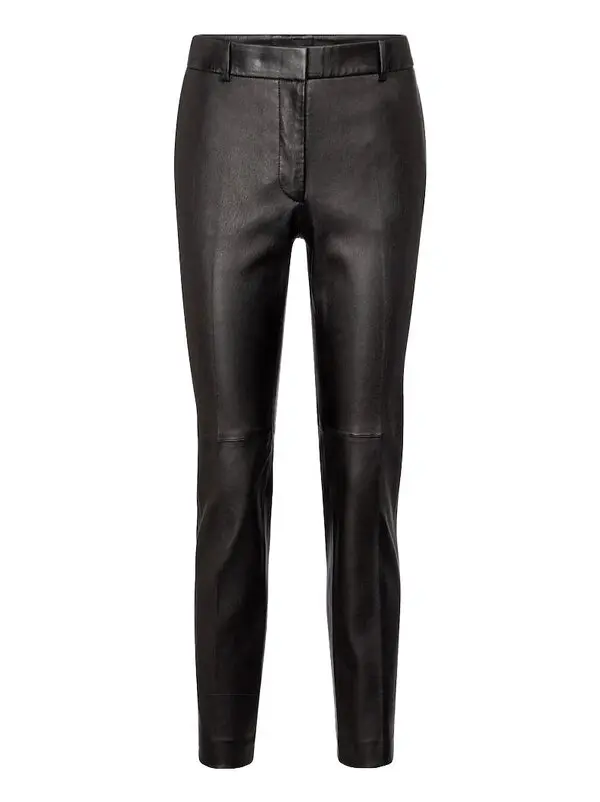 JOSEPH Coleman Mid-rise Leather Pants - Black
