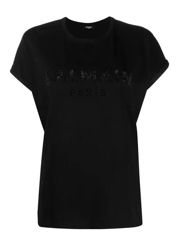 Balmain Embellished Logo T-shirt - Black