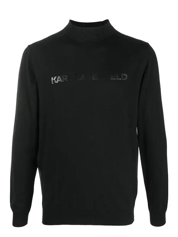 Karl Lagerfeld Logo Mock-neck Sweater - Black