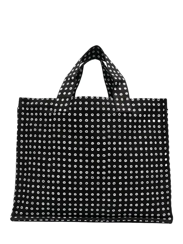 10 CORSO COMO Polka Dot Print Tote Bag - Black