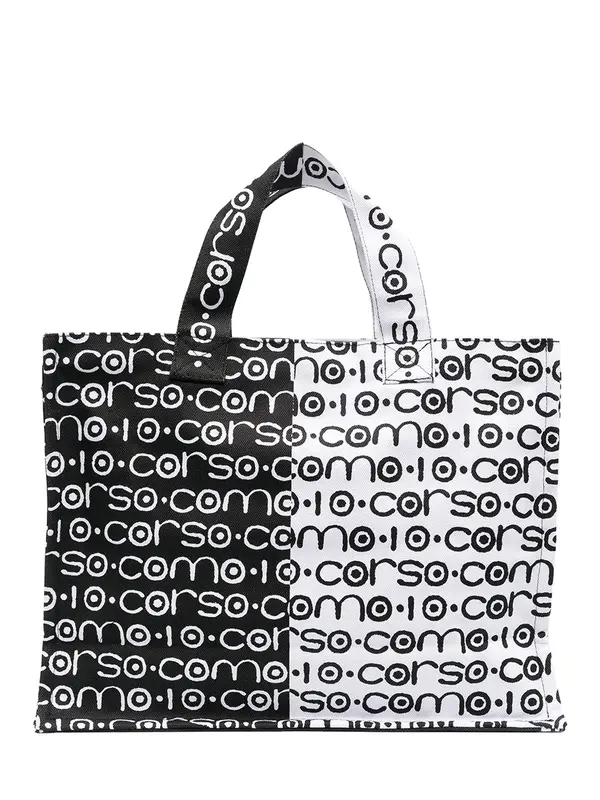 10 CORSO COMO Logo Print Canvas Tote Bag - White
