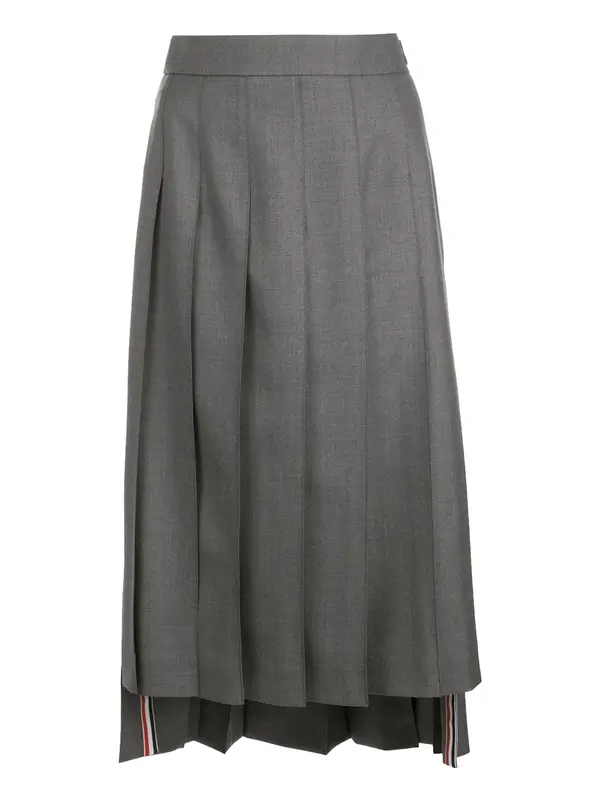 Thom Browne Below Knee Dropped Back Skirt - Grey