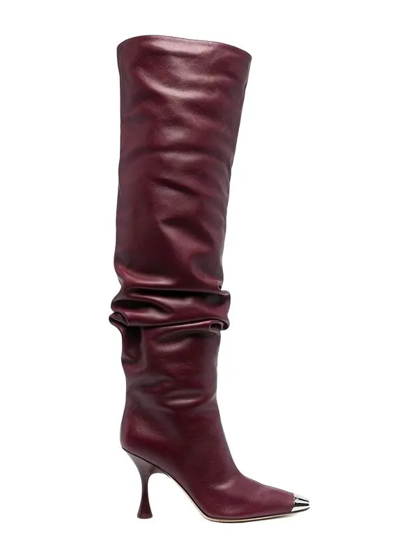 SERGIO ROSSI Sr Twenty Metal Cuissard Boots - Red