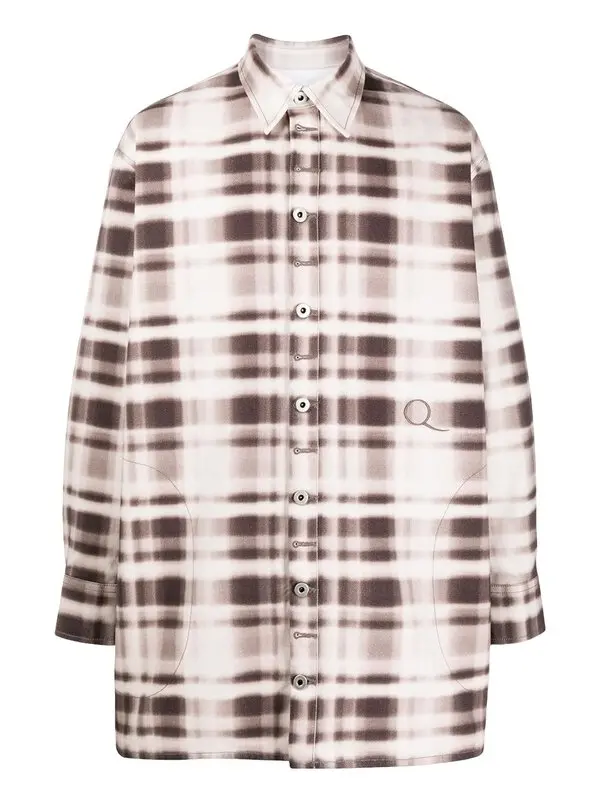 QASIMI Oversize Check Print Shirt - Neutrals
