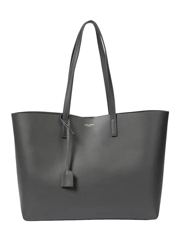 Saint Laurent Shopping E/w Leather Tote Bag - Grey